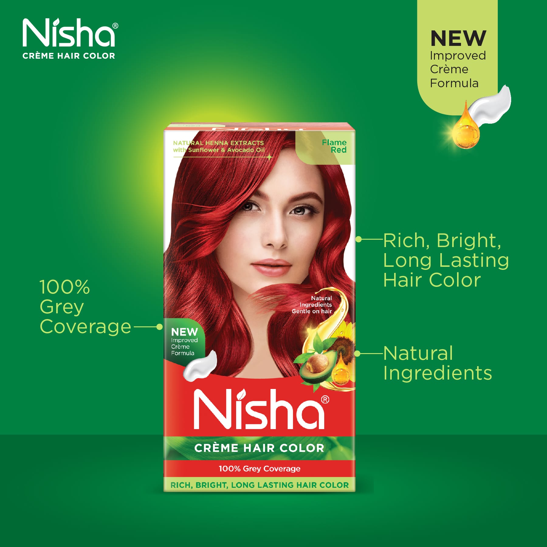 Nisha Crème Hair Color | Flame Red